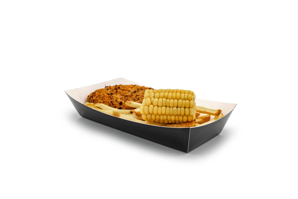Standard Meal Tray Black Compostable 230x148x43mm (Qty 500) - Depot